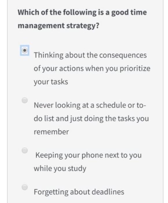 solved-which-of-the-following-is-a-good-time-management-chegg