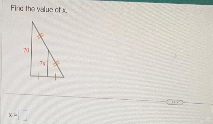 Solved Find the value of x. | Chegg.com