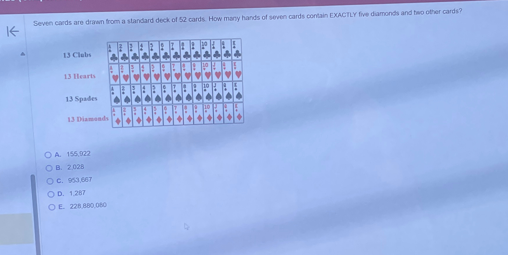 Solved Seven cards are drawn from a standard deck of 52 | Chegg.com