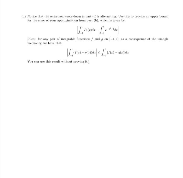 Solved (An Impossible Integral) It is a fact about the | Chegg.com