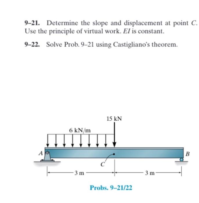 Solved 9-22. Solve Prob. 9-21 using Castigliano's theorem. A | Chegg.com