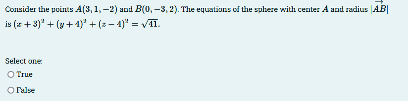 Solved Consider the points A(3,1,-2) ﻿and B(0,-3,2). ﻿The | Chegg.com