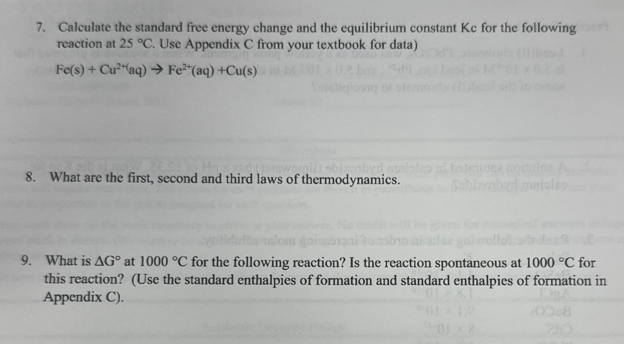 Solved Calculate the standard free energy change and the | Chegg.com