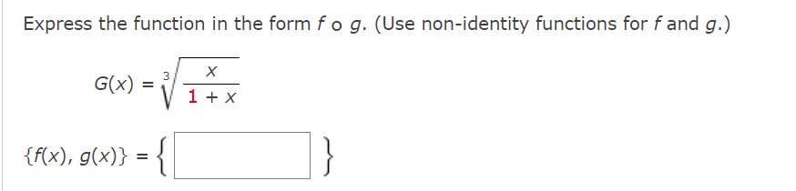 Solved Express the function in the form f@g. (Use | Chegg.com