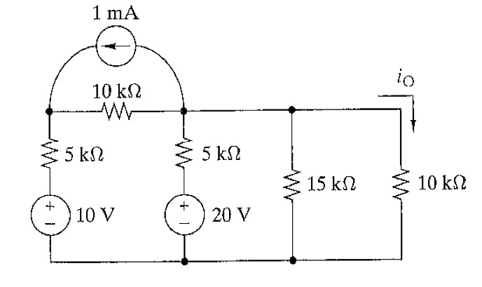 Solved In the circuit shown, use superposition to find io. | Chegg.com