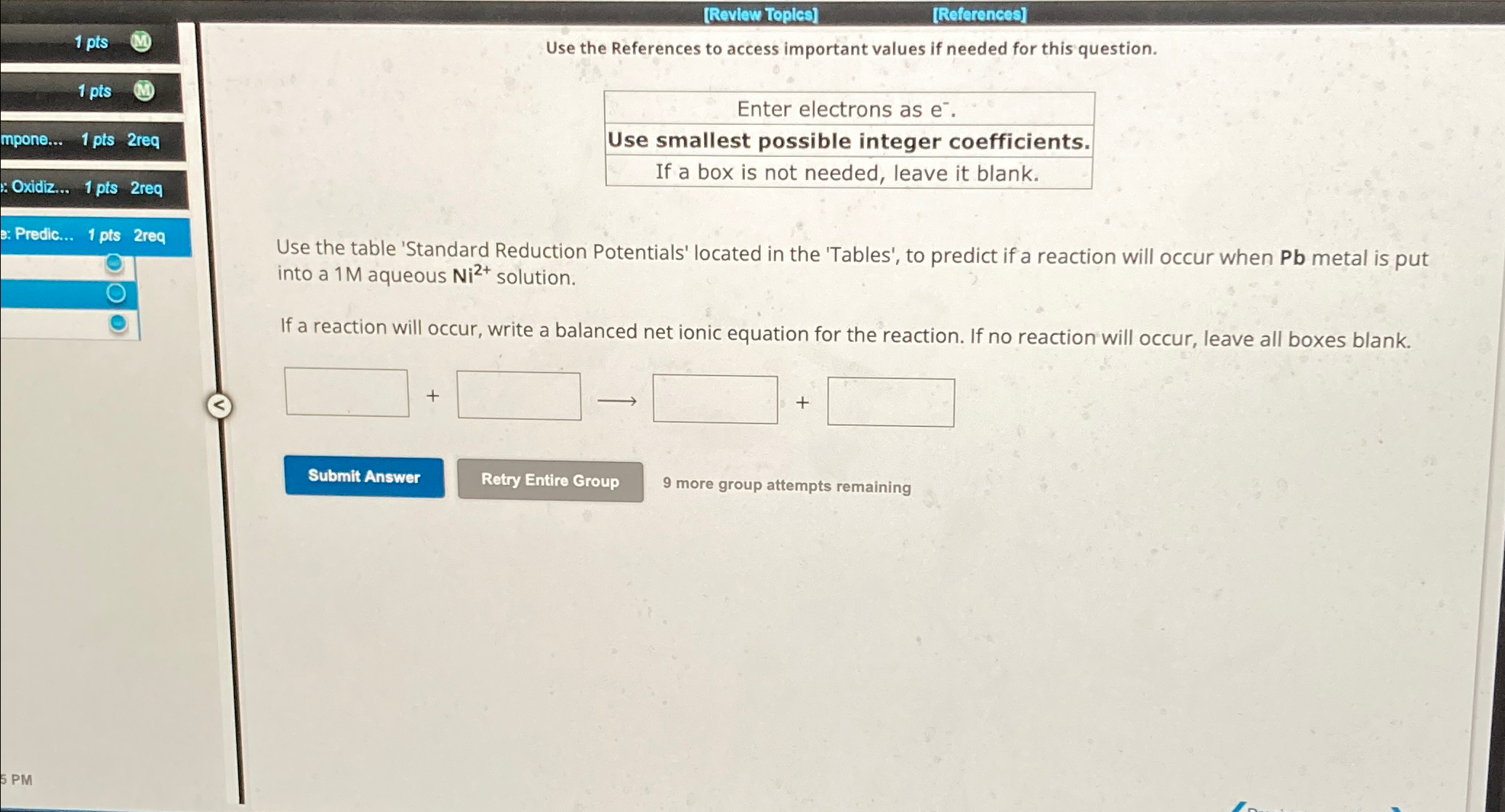 Solved Use The Table Standard Reduction Potentials Located