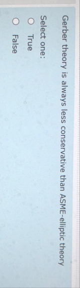 Solved Gerber theory is always less conservative than | Chegg.com