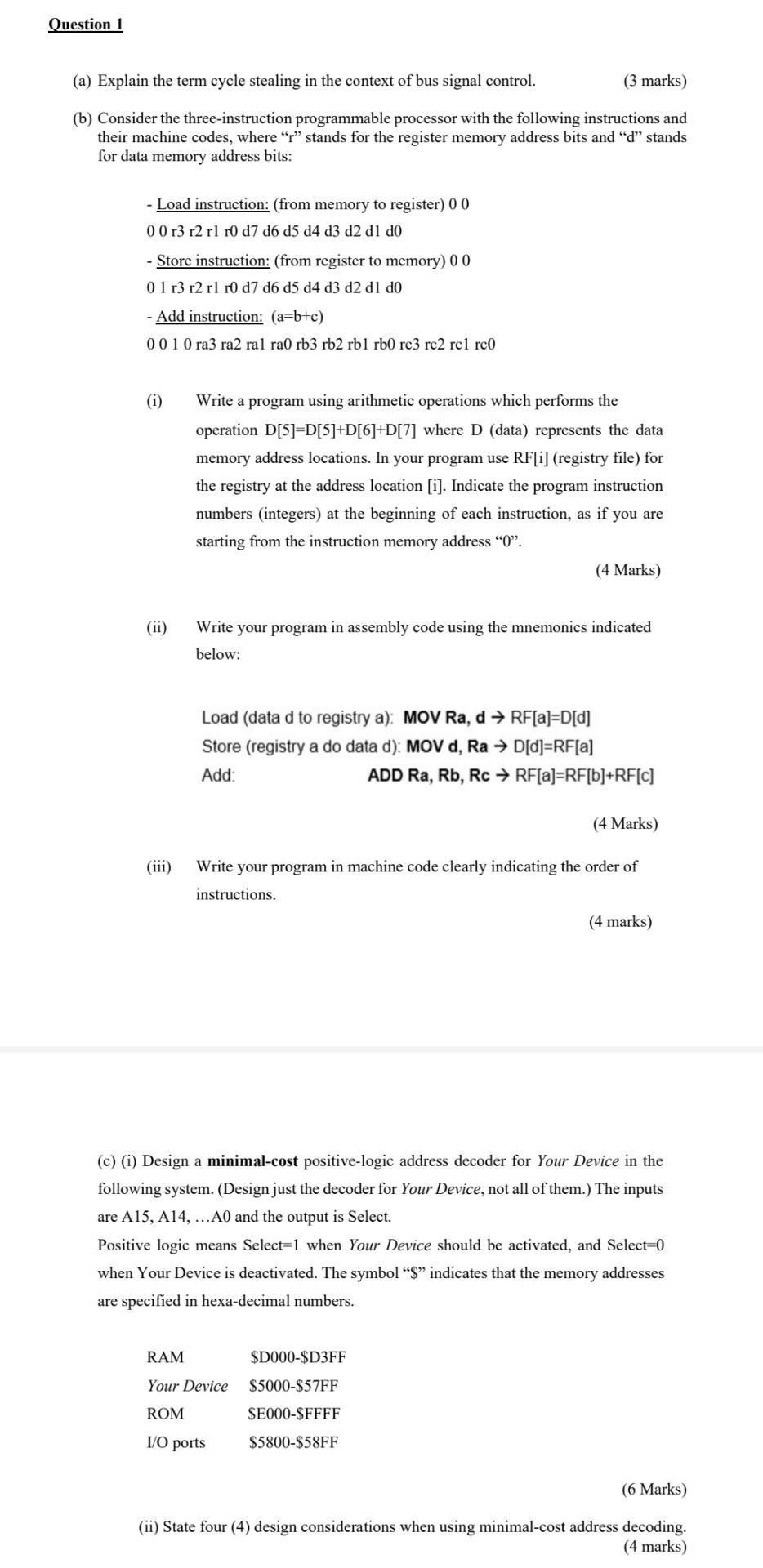 Solved Question 1 (a) Explain the term cycle stealing in the | Chegg.com