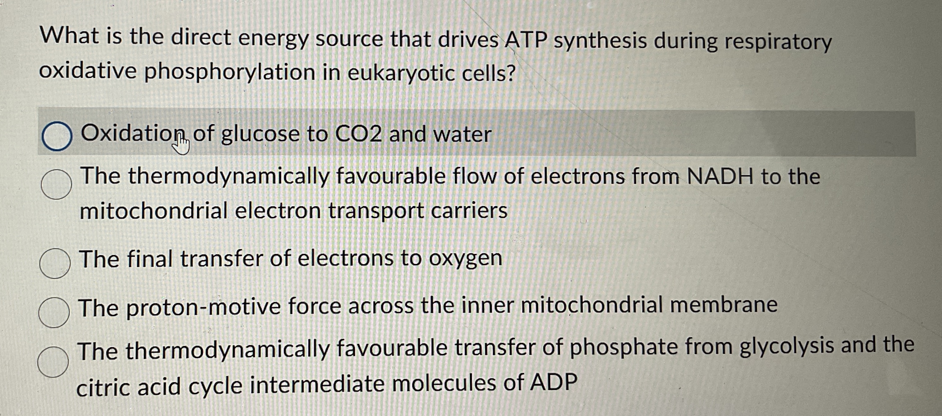 Solved What is the direct energy source that drives ATP | Chegg.com