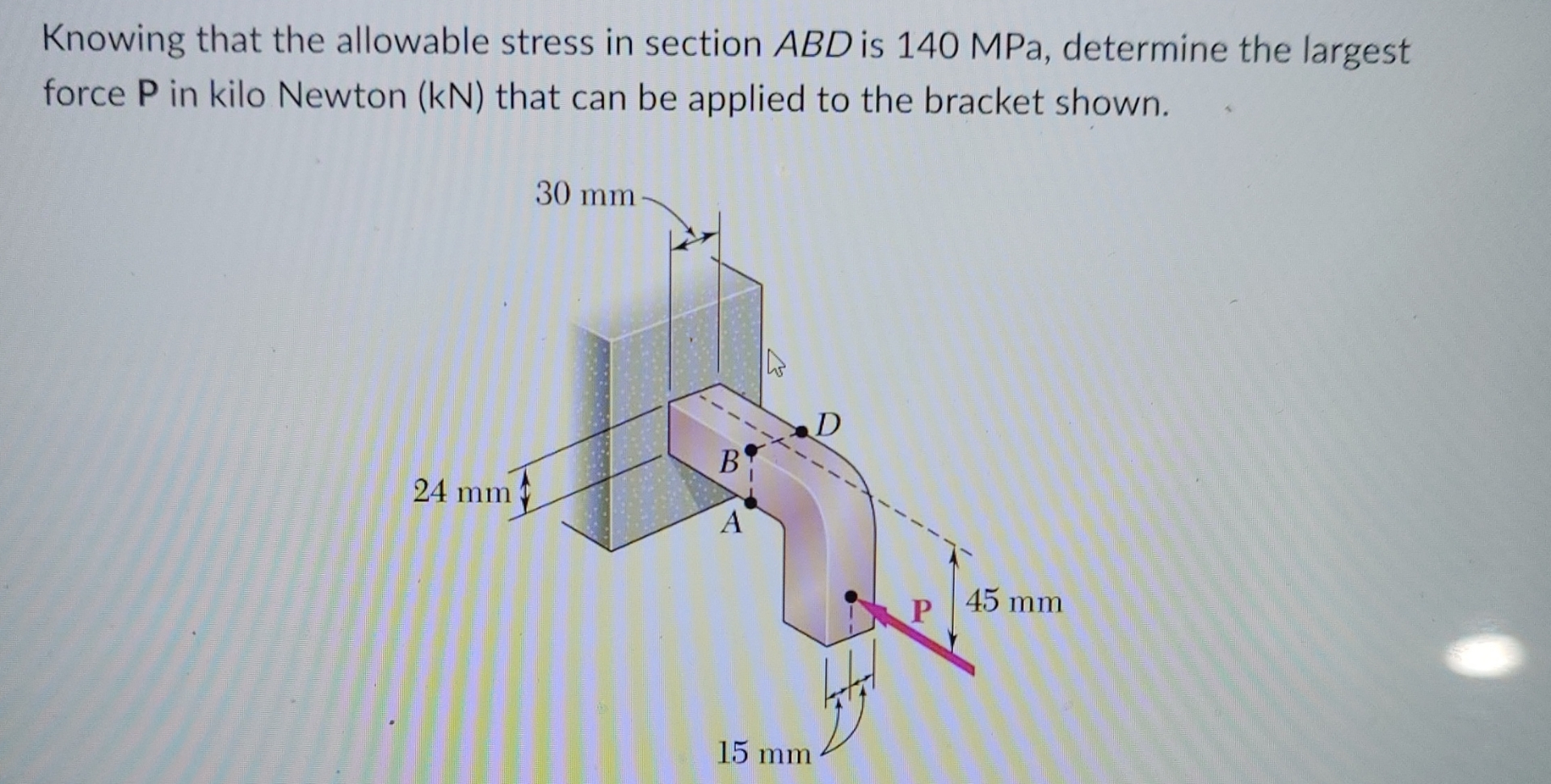 Solved Knowing that the allowable stress in section ABD is | Chegg.com
