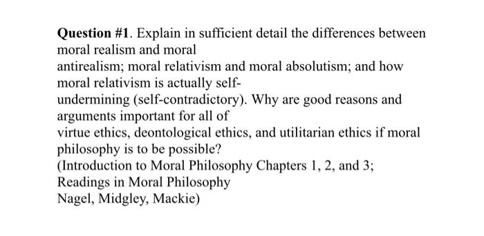 Solved Question \#1. Explain in sufficient detail the | Chegg.com