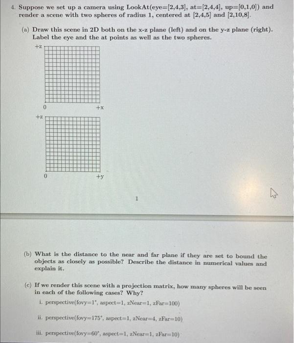 4. Suppose we set up a camera using LookAt(eye | Chegg.com