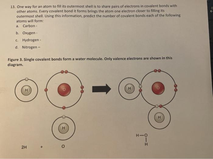 Solved E 13. One way for an atom to fill its outermost shell | Chegg.com