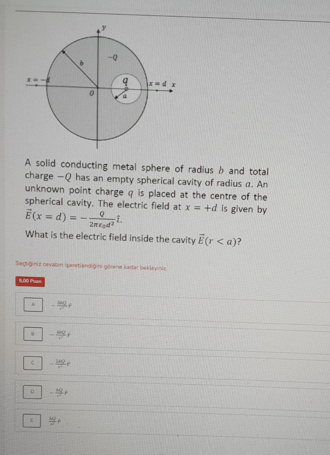 Solved A solid conducting metal sphere of radius b and total | Chegg.com