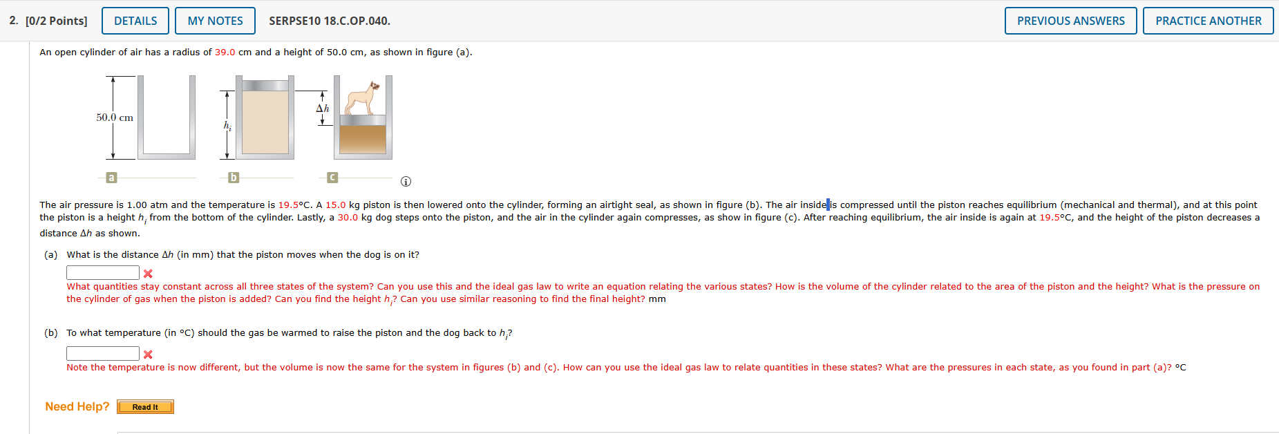 Solved 2. [0/2 ﻿Points]SERPSE10 18.C.OP.040.An open cylinder | Chegg.com