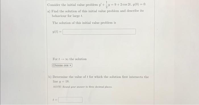 Solved Consider the initial value problem | Chegg.com