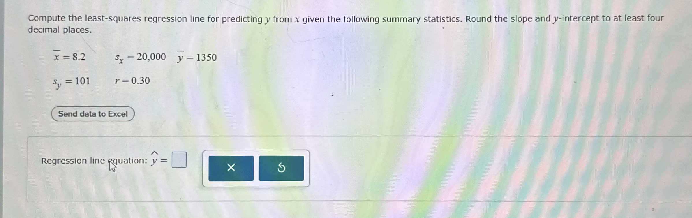 Solved Compute the least-squares regression line for | Chegg.com