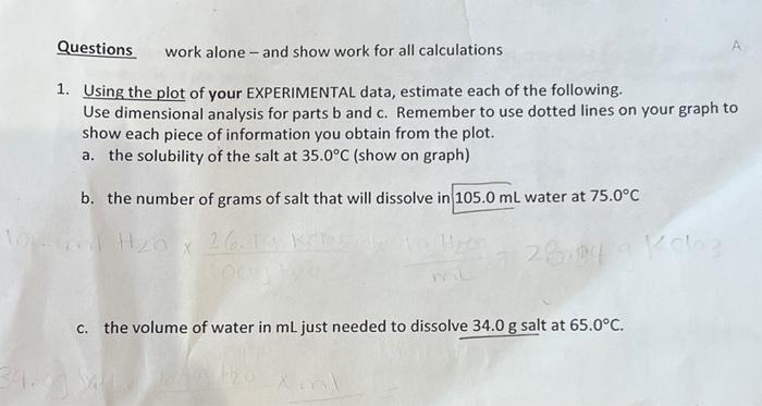 Solved Experiment 2: Solubility Report Sheet Name and | Chegg.com