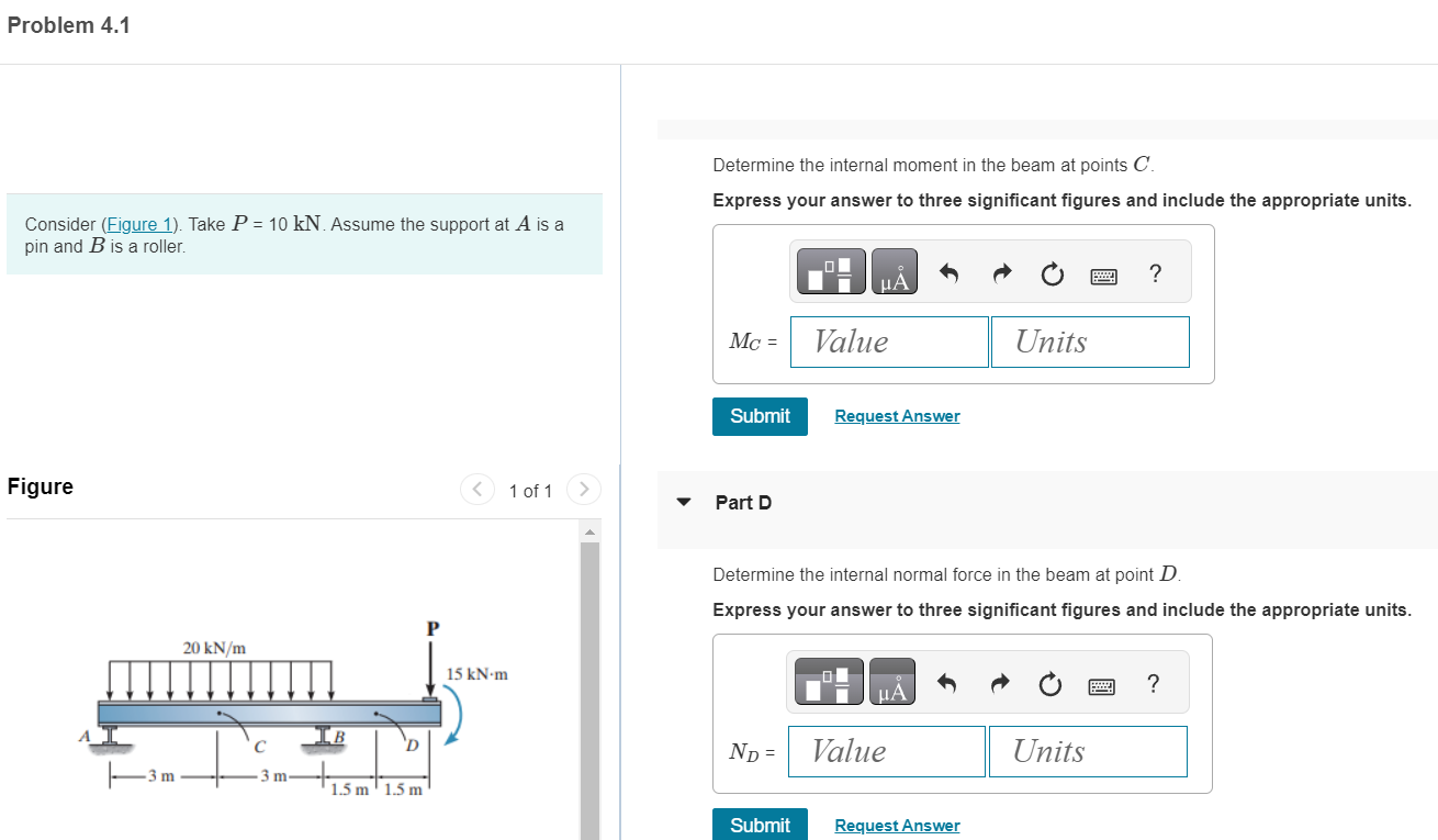 Solved Problem 4.1Consider (Figure 1). ﻿Take P=10kN. ﻿Assume | Chegg.com