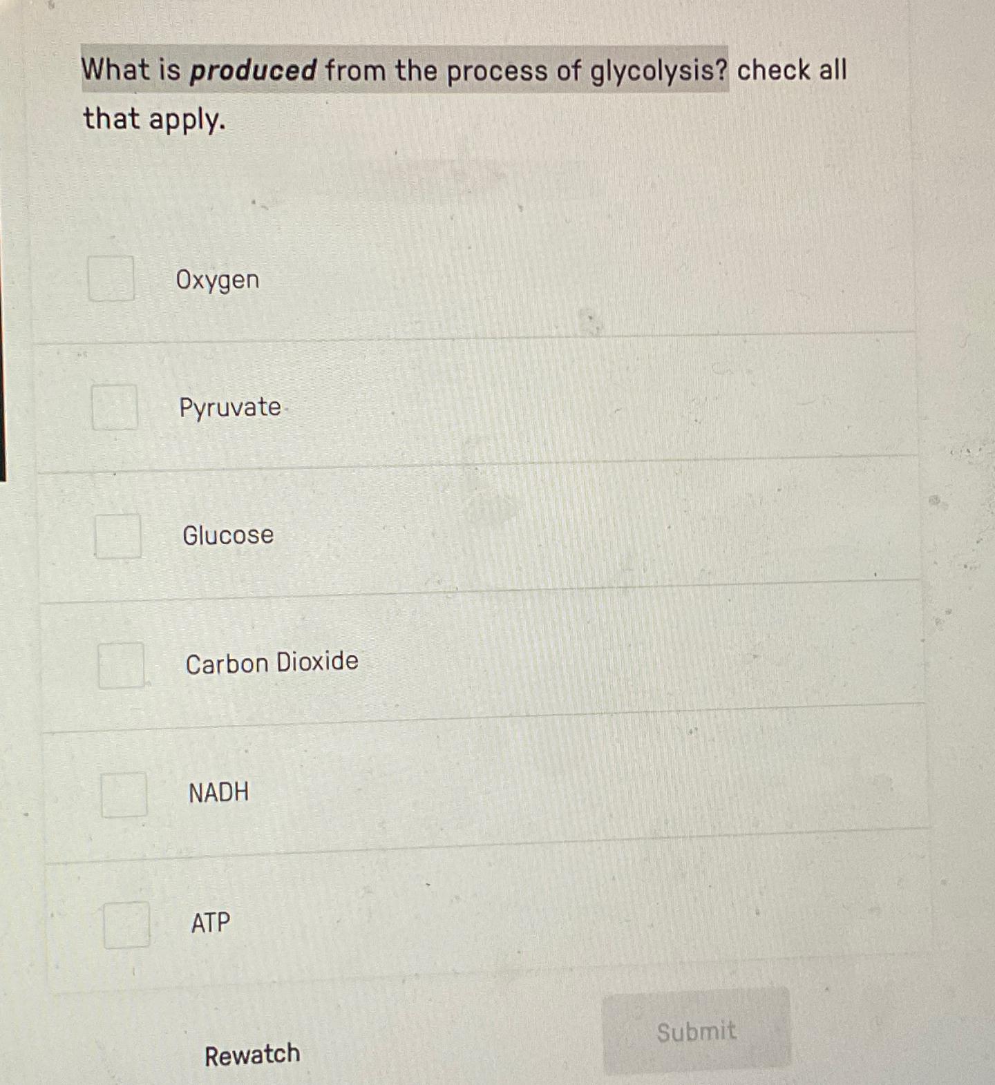 Solved What is produced from the process of glycolysis? | Chegg.com