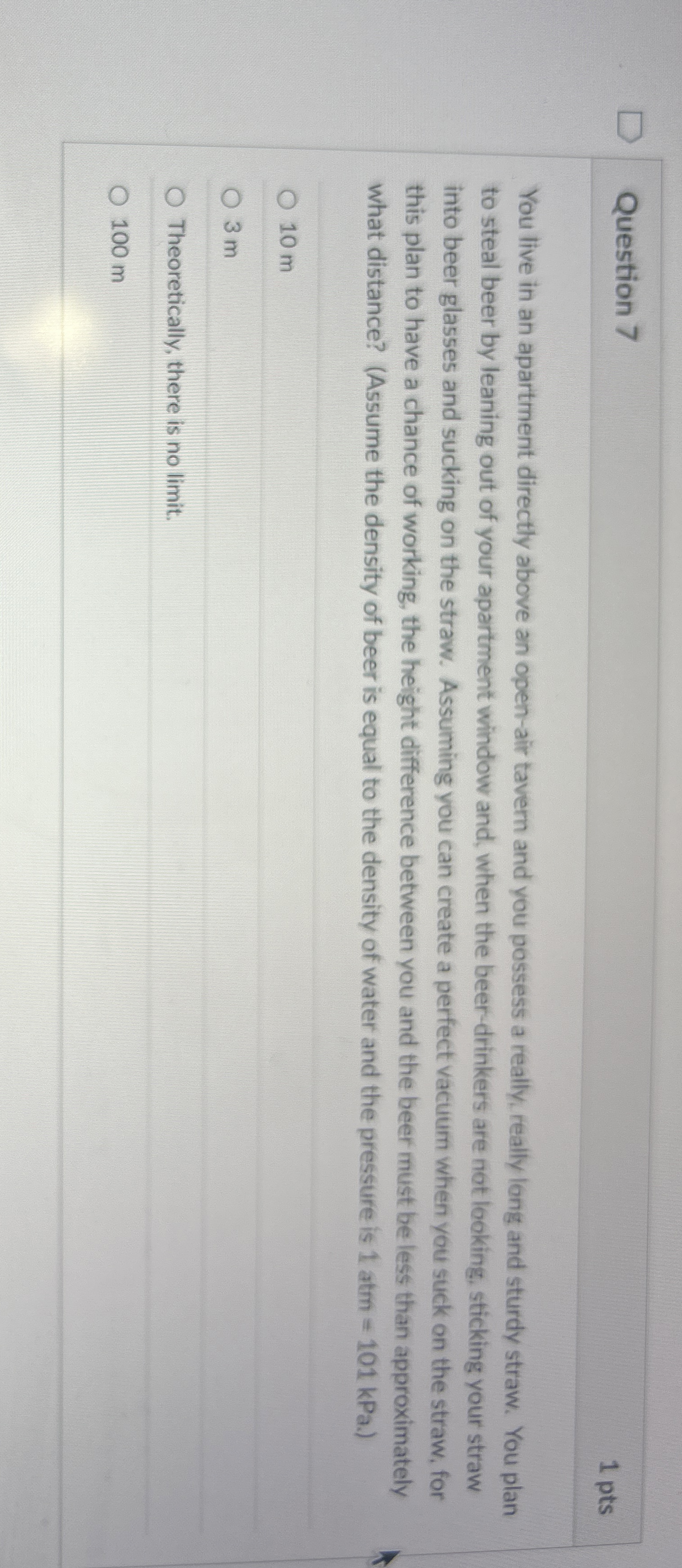 Solved Question 71 ﻿ptsYou live in an apartment directly | Chegg.com