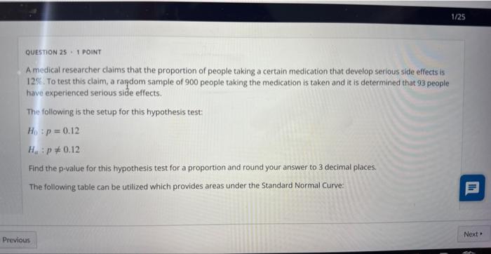 Solved A medical researcher claims that the proportion of | Chegg.com