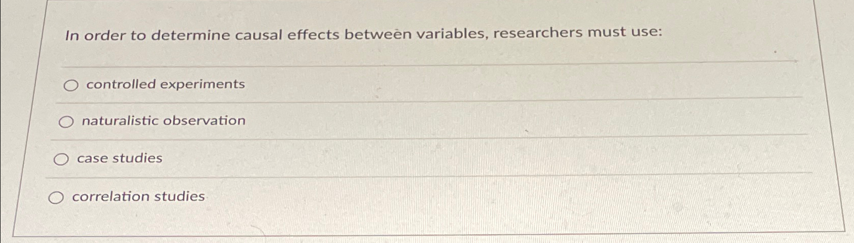 Solved In order to determine causal effects betweèn | Chegg.com