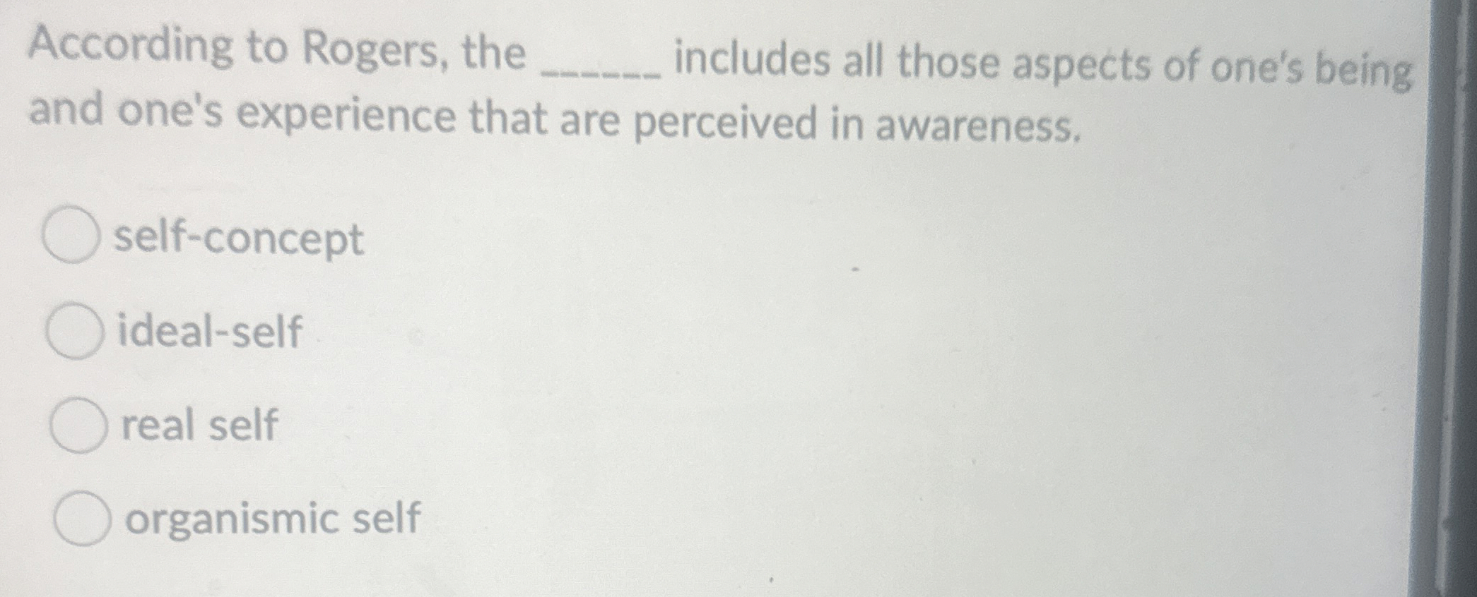 Solved According to Rogers, the q, ﻿includes all those | Chegg.com