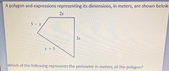 Solved A polygon and expressions representing its | Chegg.com