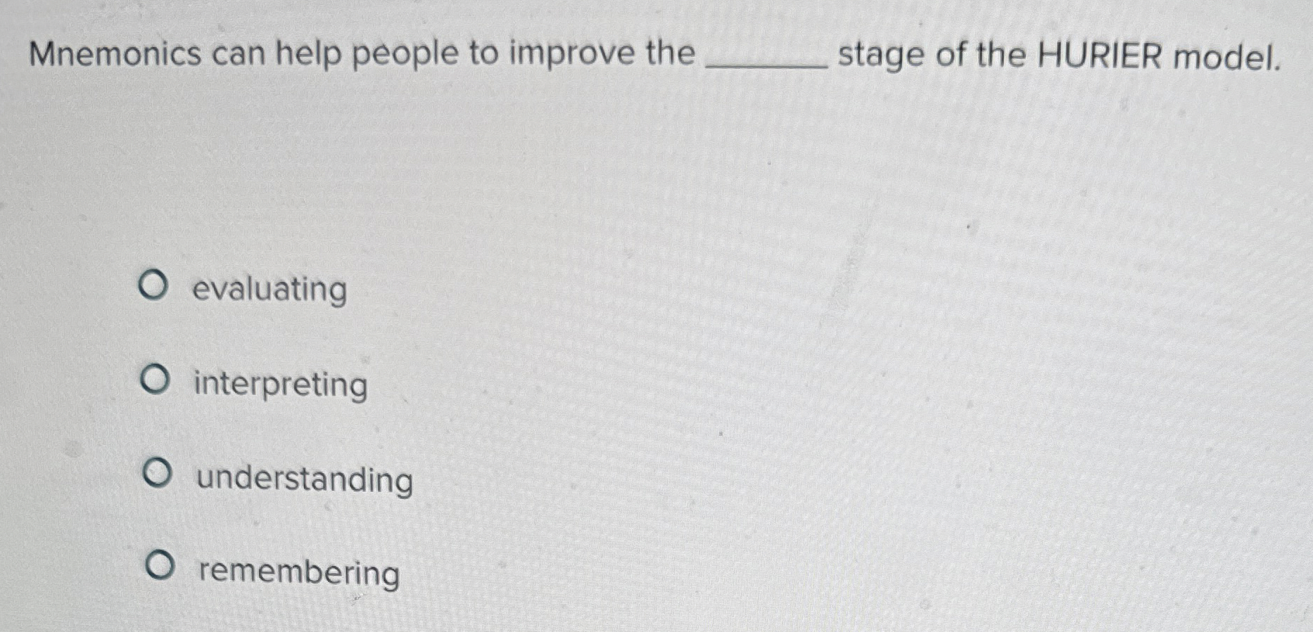 Solved Mnemonics can help people to improve the q, ﻿stage of | Chegg.com
