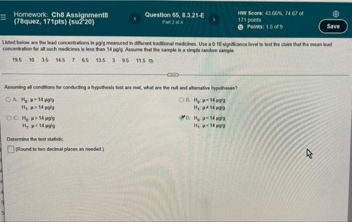 Solved Homework: Ch8 Assignments (78quez, 171pts) (suž"20) | Chegg.com