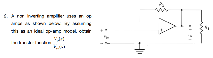 Solved A non inverting amplifier uses an op amps as shown | Chegg.com