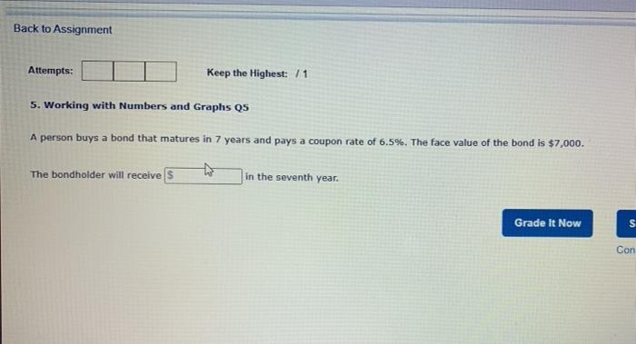 Solved Back to Assignment Attempts: Keep the Highest: /1 5. | Chegg.com