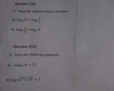 Solved 2) Simplify without using a calculator a) | Chegg.com