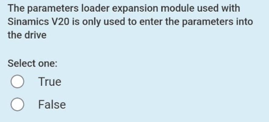 Solved The parameters loader expansion module used with | Chegg.com
