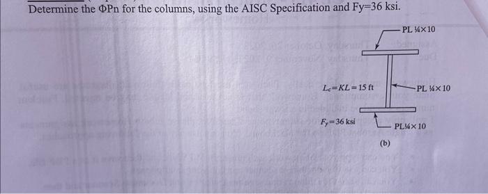 Solved Determine the OPn for the columns, using the AISC | Chegg.com