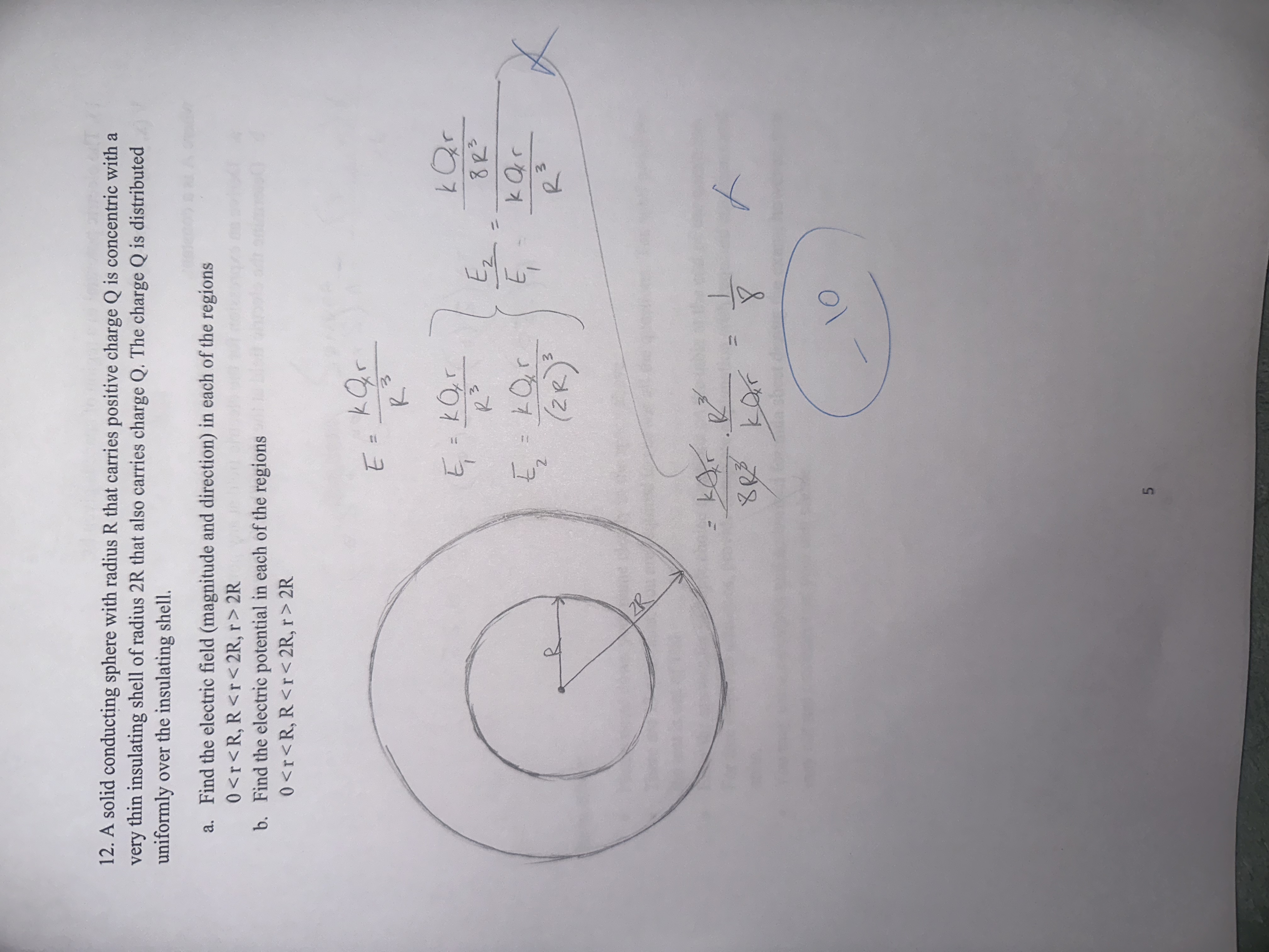 Solved A solid conducting sphere with radius R ﻿that carries | Chegg.com
