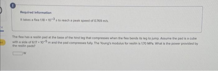 Solved Required information It takes a flea 118 * 10-3s to | Chegg.com