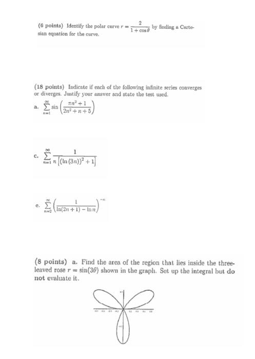 Solved 1. (10 points) Consider the following sequence | Chegg.com