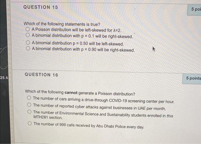 Solved Which of the following statements is true? A Poisson | Chegg.com