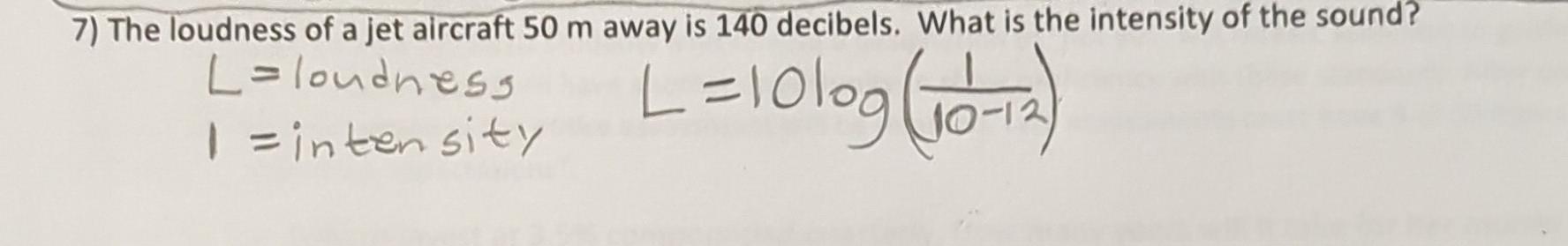 Solved the loudness of a sound is measured on a logarithmic | Chegg.com