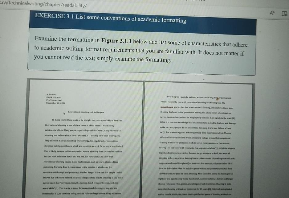 Solved .ca/technicalwriting/chapter/readability/EXERCISE 3.1 | Chegg.com