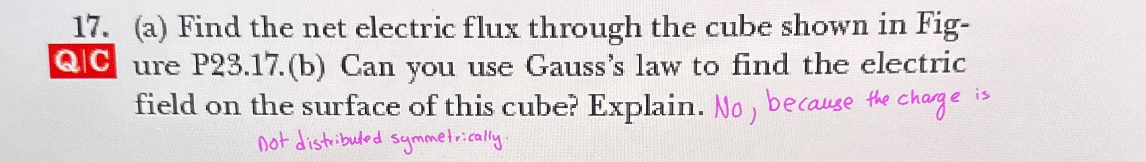 Solved (a) ﻿Find the net electric flux through the cube | Chegg.com