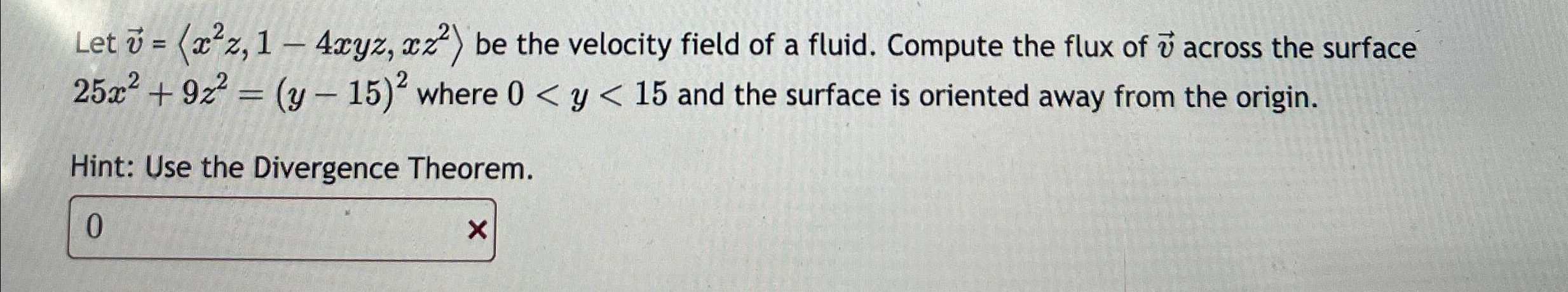 Solved Let vec(v)=(:x2z,1-4xyz,xz2:) ﻿be the velocity field | Chegg.com