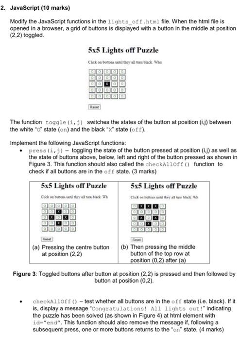 Solved 2 Javascript 10 Marks Modify The Javascript 5425