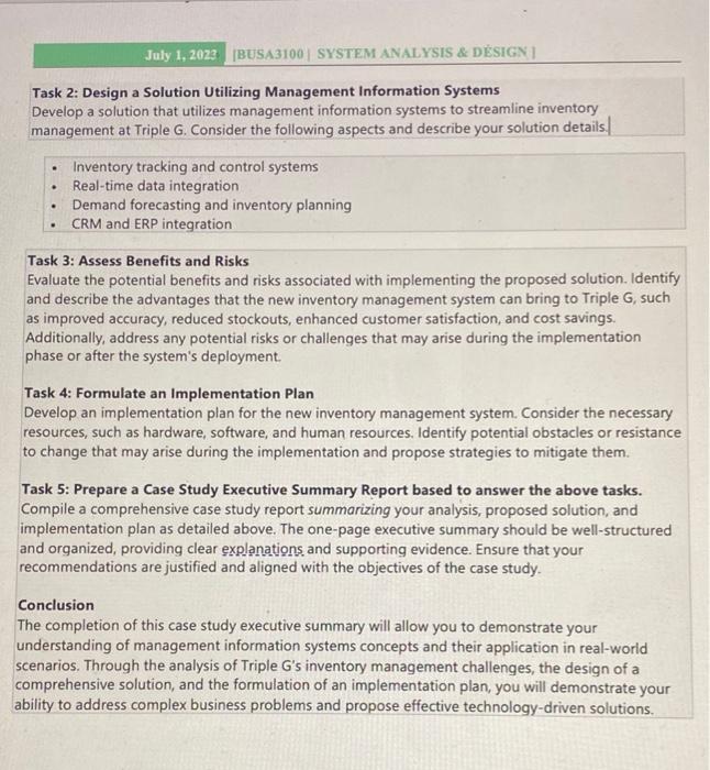 Solved YOUR NAME: Case Study: Streamlining Inventory | Chegg.com