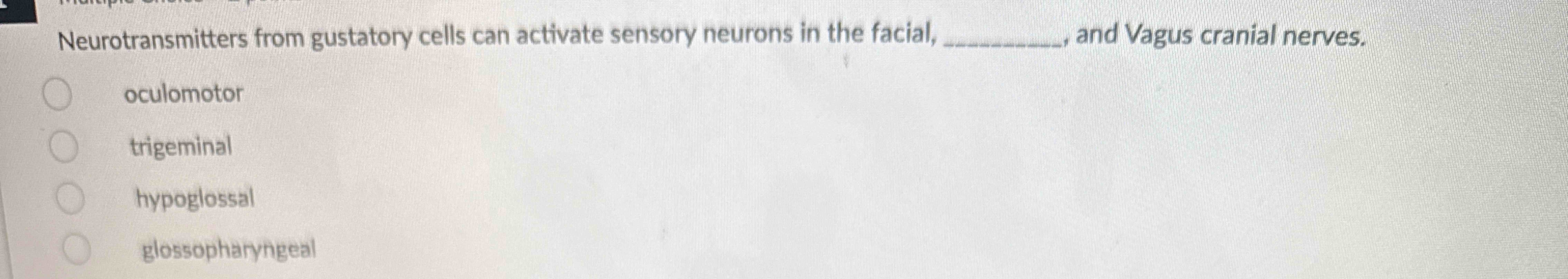 Solved Neurotransmitters from gustatory cells can activate | Chegg.com