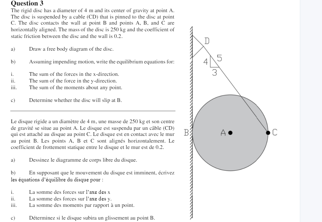 Solved Problem-3 ﻿The rigid disc has a diameter of 4m and | Chegg.com