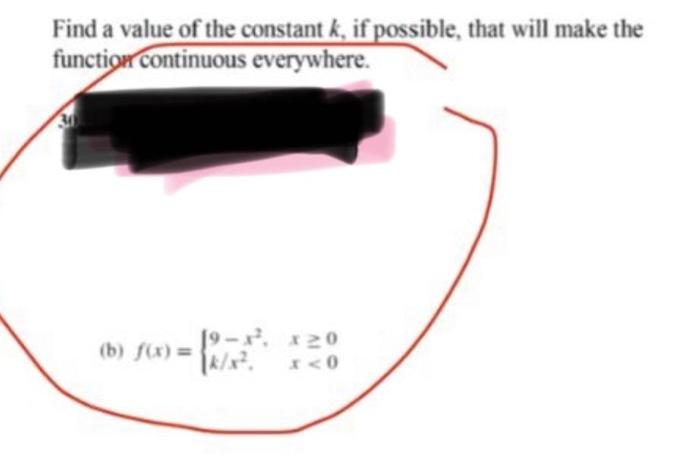 Solved Find A Value Of The Constant K If Possible That