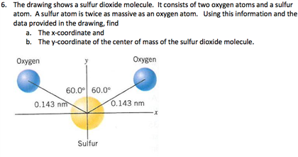 Solved The drawing shows a sulfur dioxide molecule. It | Chegg.com